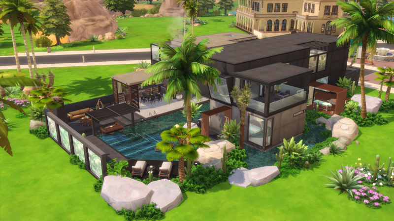오아시스 모던하우스 / 심즈4 건축 / NoCC 배포 / 스피드빌드 : 네이버 블로그