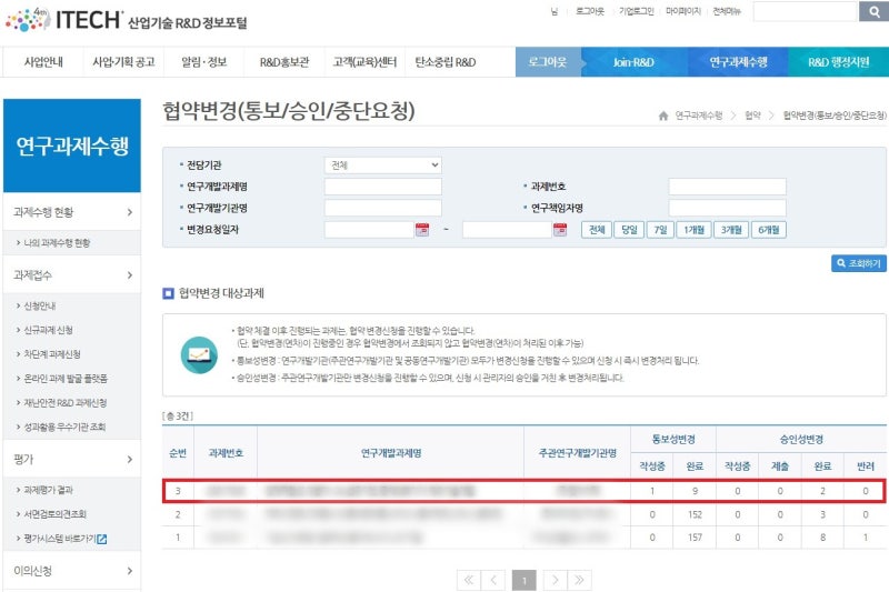 [ITECH/RCMS] 참여연구원 등록/변경 방법 (+양식,제출서류) 변경내역확인법 : 네이버 블로그