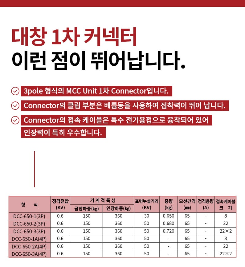 대창전기 DCC-650 3P 모음 1차 커넥터 CONNECTOR 콘넥타 MCC유닛 : 네이버 블로그