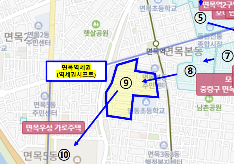 중랑구 일대 재개발 임장중화1구역 중화역가로주택 모아타운2차 중화동4 30면목동 86 3 면목3 8동 44 6