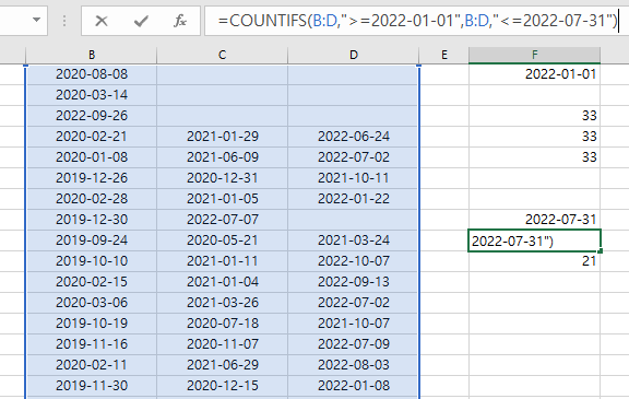 엑셀 특정 날짜 이전 이후 사이 데이터 갯수 세기 W Countif 함수 Countifs 함수 네이버 블로그