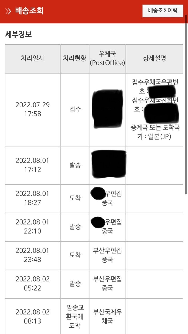 한국 일본 국제 소포 선편 최종 소요 기간 한국에서 일본으로 택배 받기까지 걸리는 시간 우체국 국제 선편 네이버 블로그