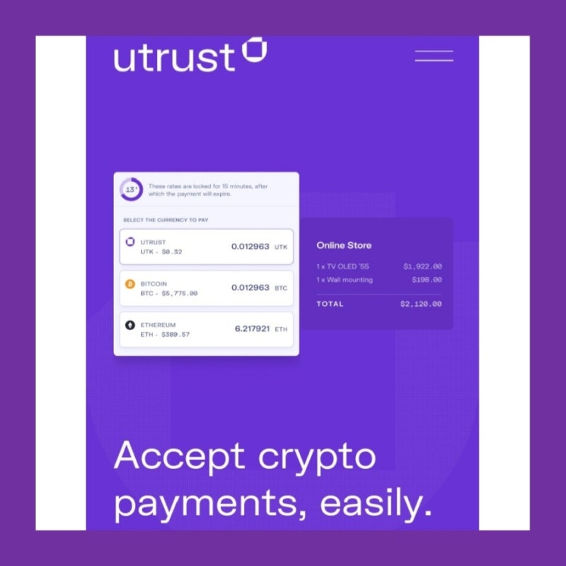 유트러스트 코인 UTK 토큰 결제 플랫폼 시세 정보 - 바이비트