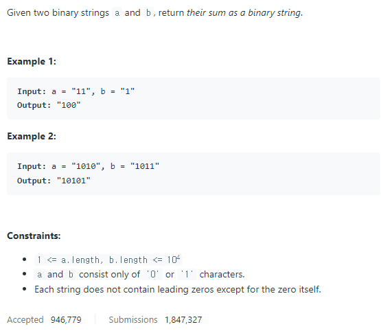 JAVA_Add Binary_LeetCode 67 : 네이버 블로그