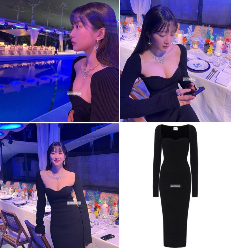 문가영 인스타 블랙 롱니트원피스 브랜드는 우아한 여자파티룩 추천해요 네이버 블로그