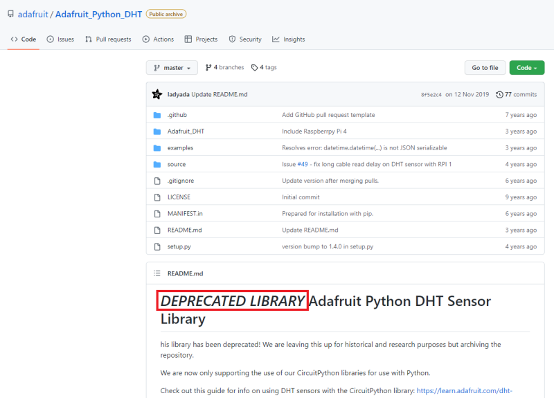 라즈베리파이에서 DHT 온습도 센서 사용하기 (ERROR: Failed building wheel for Adafruit ...