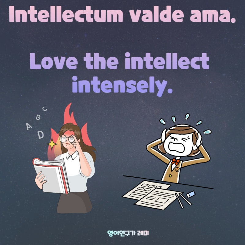 짧은 예쁜 좋은 영어 문장 문구 공부 자극 글귀 명언 을 라틴어 단어 Intellectum 으로 한자까지 네이버 블로그