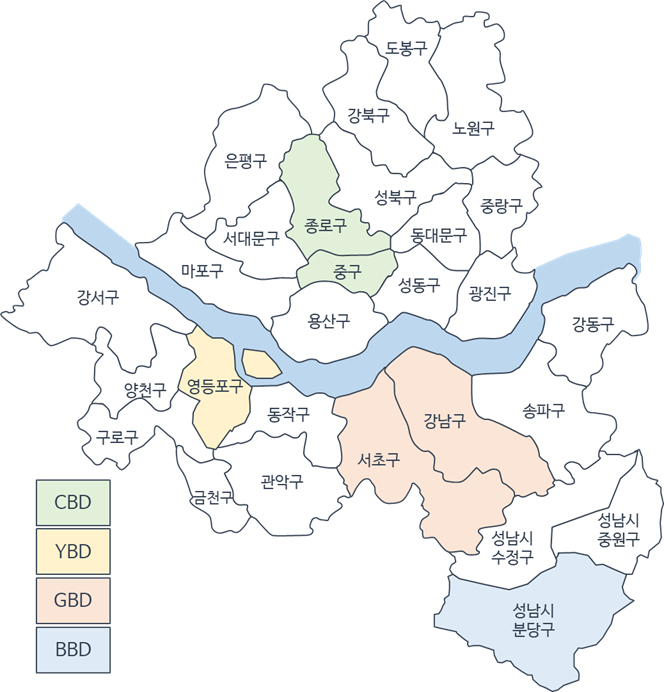 국내 오피스 도심권역 구분 (CBD, GBD, YBD, BBD + feat. 물류4권역) : 네이버 블로그