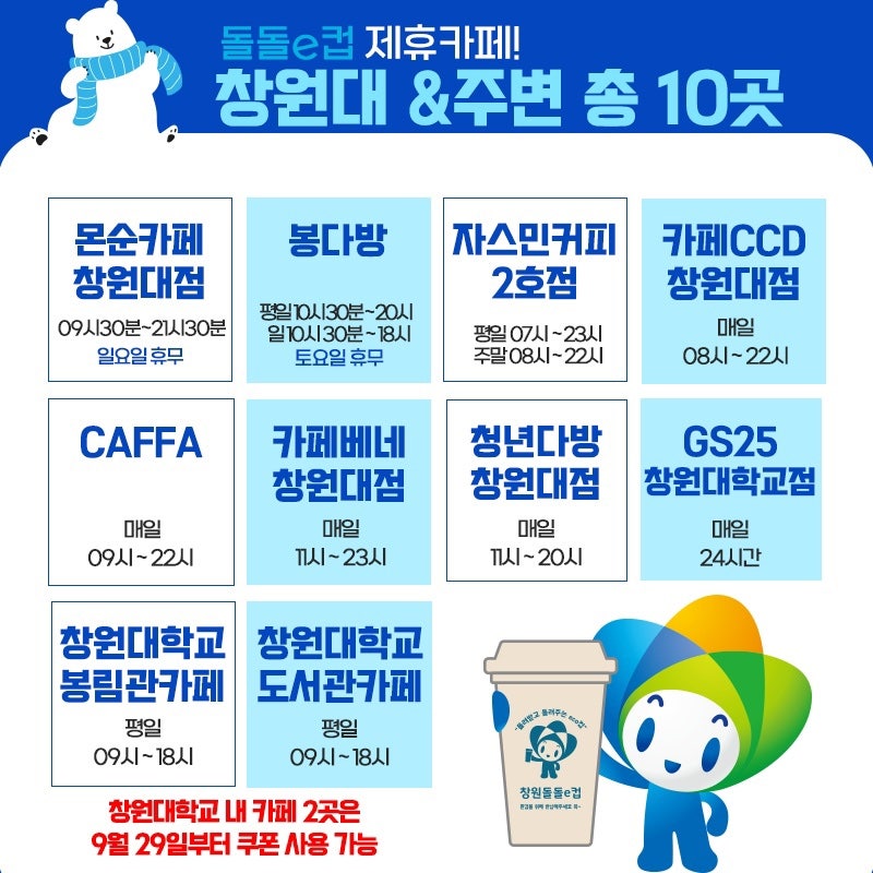 창원 돌돌e컵 서포터즈 공부하기 좋은 창원대 카페베네 돌돌e컵 베이글맛집 신메뉴 오트라떼 네이버 블로그
