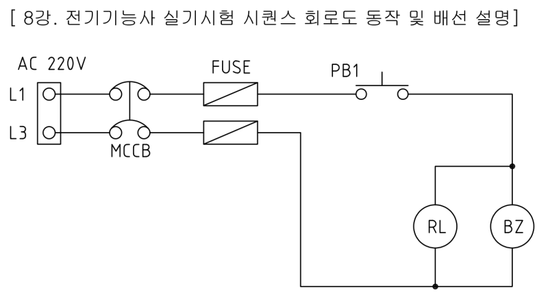 전기 실무 기능사 실기 8강 전기기능사 실기시험 기초 시퀀스 회로도 동작 및 배선 설명 Electrical
