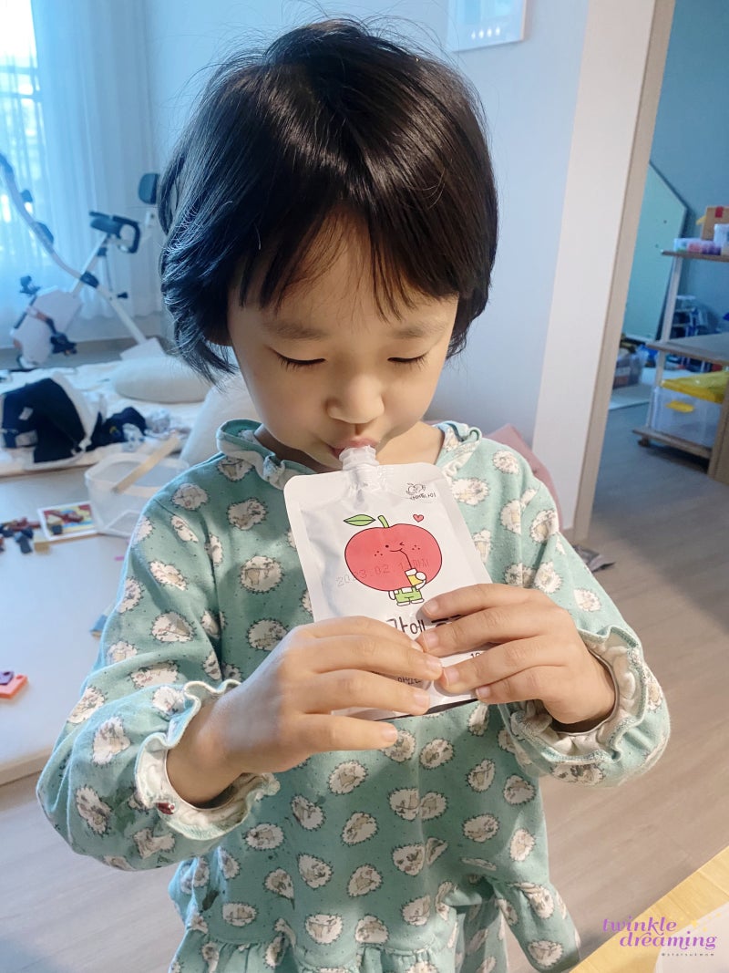 아기쥬스 유아간식 아기주스 사과즙 사과에 퐁당 내돈내산 네이버 블로그
