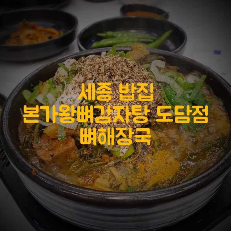 세종 맛집 도담동 혼밥하기 좋은 본가왕뼈감자탕 후기 네이버 블로그