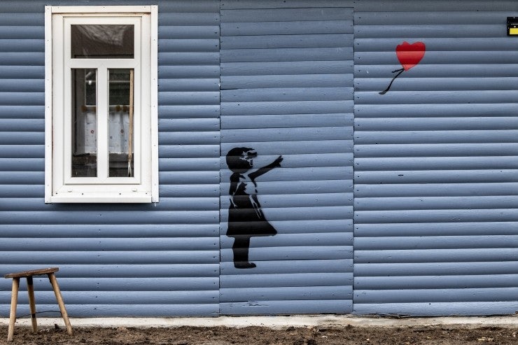 뱅크시(Banksy) - 풍선을 든 소녀(Girl with Balloon), Waterloo Bridge, London ...