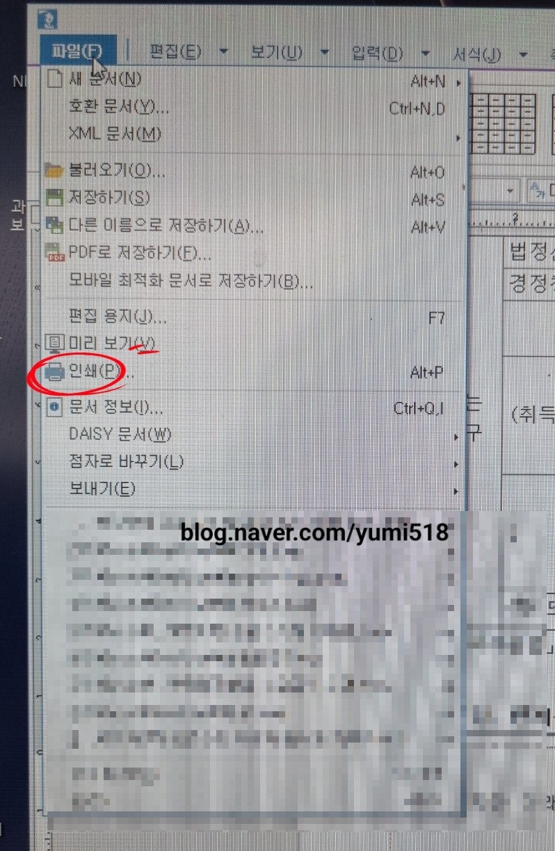 한글워드꿀팁 한글문서 2쪽이 한장에 인쇄될때 1쪽으로 변경하는 방법 알고나면 쉬운pdf변환할때 두쪽이 한장에 인쇄되는경우
