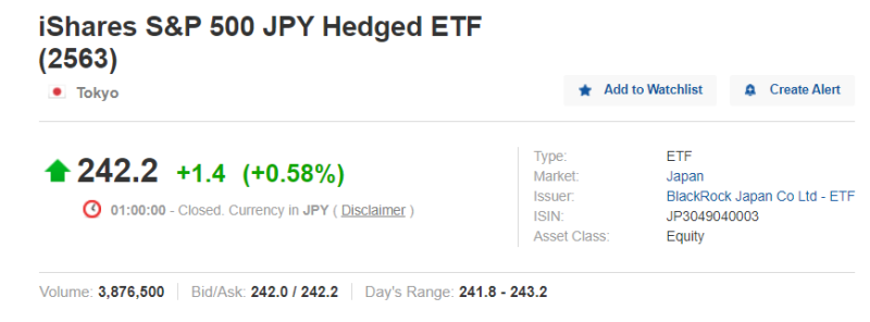 일본상장 미국 주식 ETF(S&P500 및 나스닥100) 비교 (iShares S&P 500 JPY Hedged ETF ...