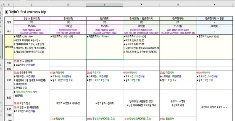 두돌아기와 해외여행 1 여행지선택여행준비여행계획짜기여행일정표엑셀여행준비물 체크리스트 네이버 블로그