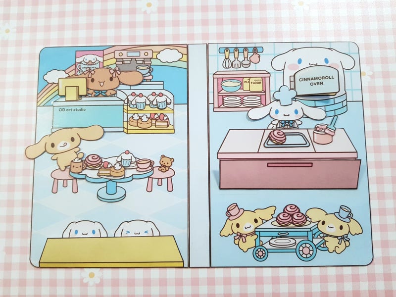 산리오 시나모롤 카페 놀이 스퀴시북 만들기 : OD art studio 무료도안 : 네이버 블로그