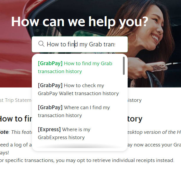 싱가포르 그랩 영수증 전체이용내역 받기 : 네이버 블로그