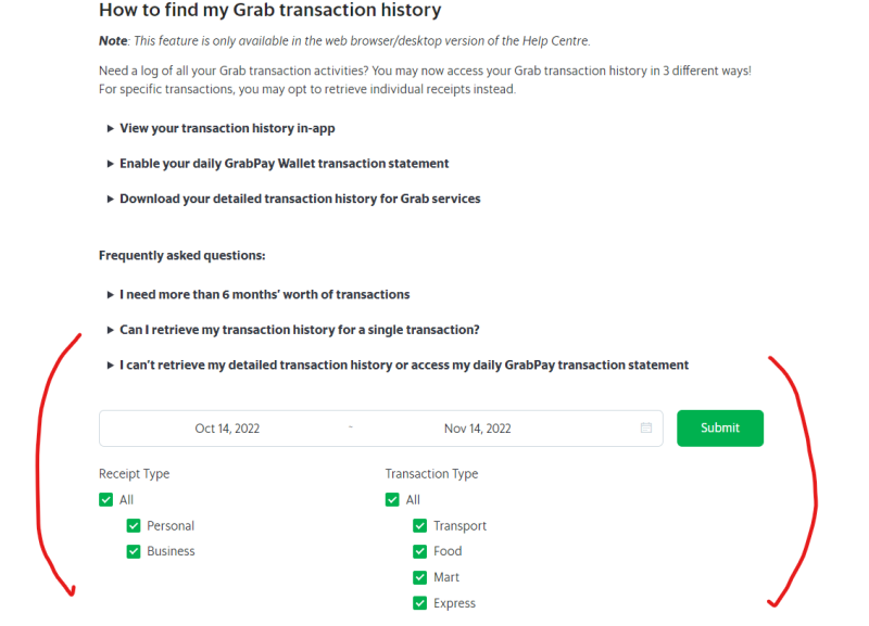 싱가포르 그랩 영수증 전체이용내역 받기 : 네이버 블로그