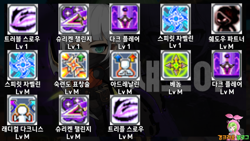 메이플 나이트로드나로 하이퍼 스킬트리 스탯 코어강화 코강 공략도적 네이버 블로그