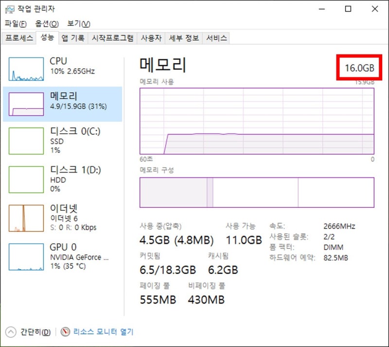 내 컴퓨터 사양 확인 내 Pc 사양 보는법 Cpu Ram 그래픽카드 Gpu 저장장치 Ssd Hdd