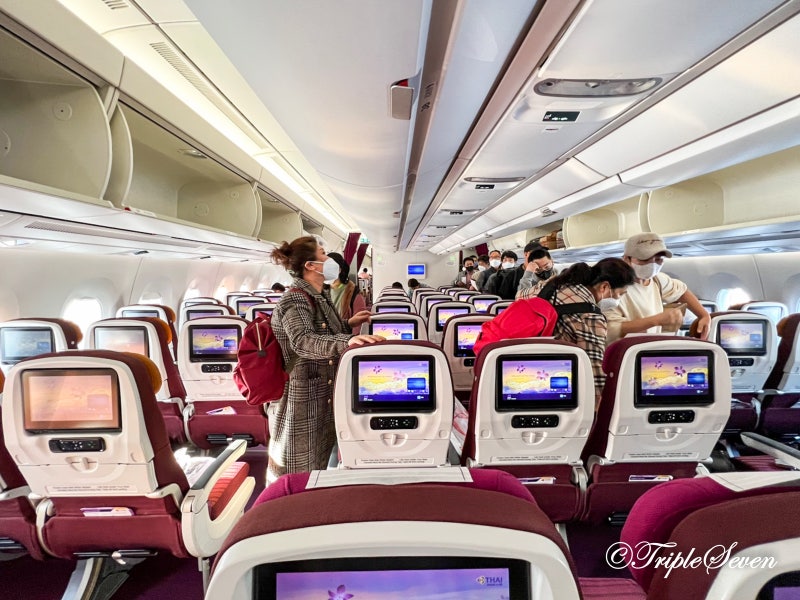 [탑승기] 타이항공 TG659 서울/인천 - 방콕/수완나폼 A350-900 탑승 후기! 타이항공 기내식, 태국 코로나 입국 규정 ...