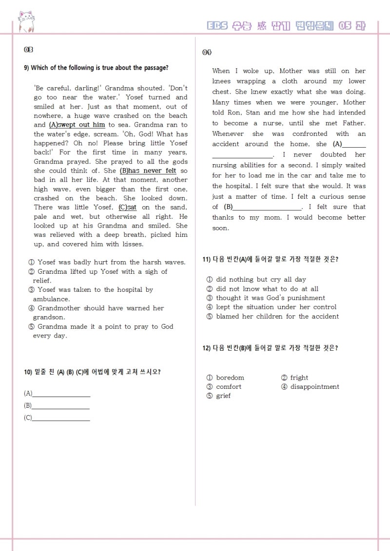 Ebs 수능 감잡기 영어 5강 분석노트 변형 문제 워크북 내신 대비 자료 By 메이플북스 네이버 블로그