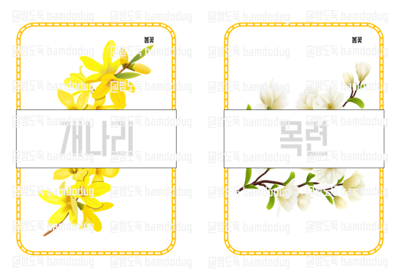 봄에볼수있는꽃그림 단어카드 2 네이버 블로그