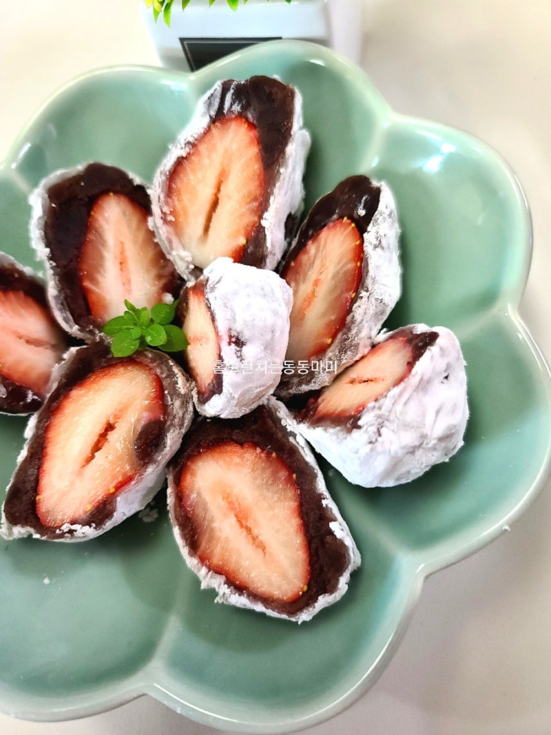 딸기 제철 딸기모찌 아이 간식 만들기 딸기 핑거푸드 라이스페이퍼 요리 네이버 블로그