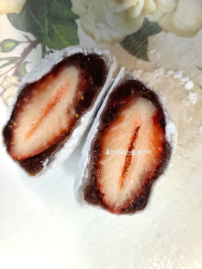 딸기 제철 딸기모찌 아이 간식 만들기 딸기 핑거푸드 라이스페이퍼 요리 네이버 블로그
