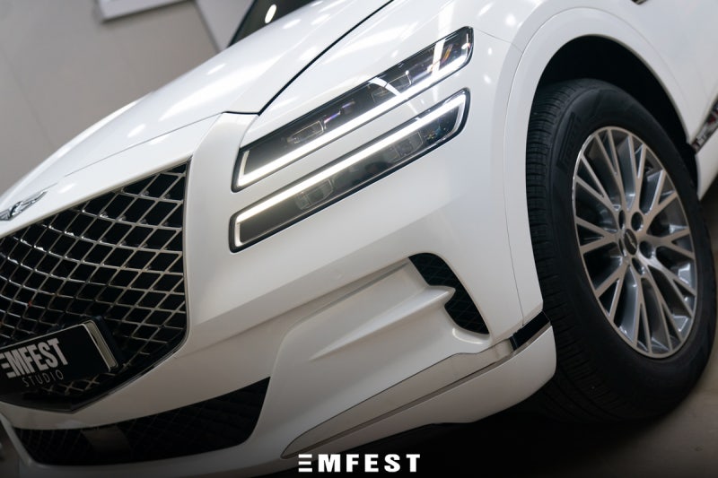 인천랩핑 제네시스GV80 3M2080 화이트골드스파클 전체랩핑 : 네이버 블로그