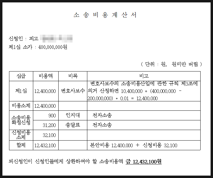 민사 소송비용확정신청｜소송비용계산서｜변호사보수｜전자소송｜양식 네이버 블로그