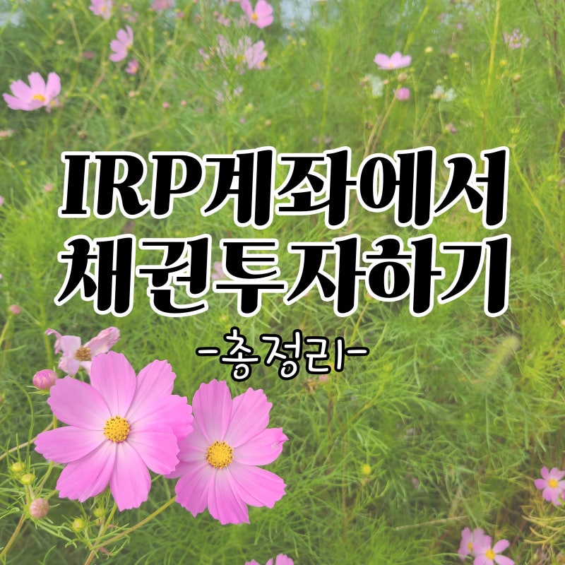 IRP계좌 채권투자방법 총정리(NH투자증권, 한국투자증권, 삼성증권, 미래에셋증권) : 네이버 블로그