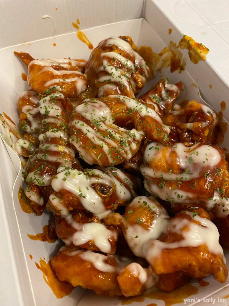 맛있는 치킨 추천 치킨매니아 왕새우스크림양념치킨 구슬떡볶이 존맛 : 네이버 블로그