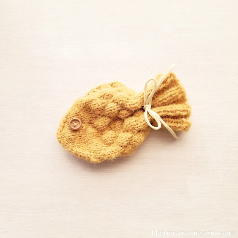 [대바늘] 깜찍한 제철생선 파우치 (붕어빵) - Drops Air : 네이버 블로그