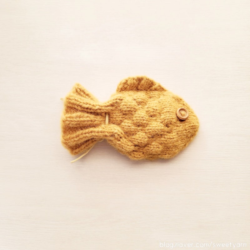 [대바늘] 깜찍한 제철생선 파우치 (붕어빵) - Drops Air : 네이버 블로그