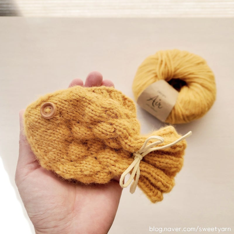 [대바늘] 깜찍한 제철생선 파우치 (붕어빵) - Drops Air : 네이버 블로그