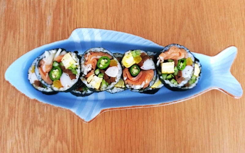 연어후토마끼 And 청양고추요거트소스 연어김초밥 저칼로리김밥 훈제연어요리 네이버 블로그