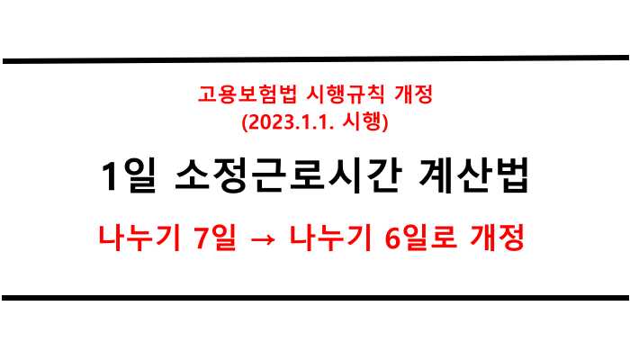 2023년 실업급여 소정근로시간 계산법 개정feat 고용보험법 시행규칙 제91조의2 네이버 블로그