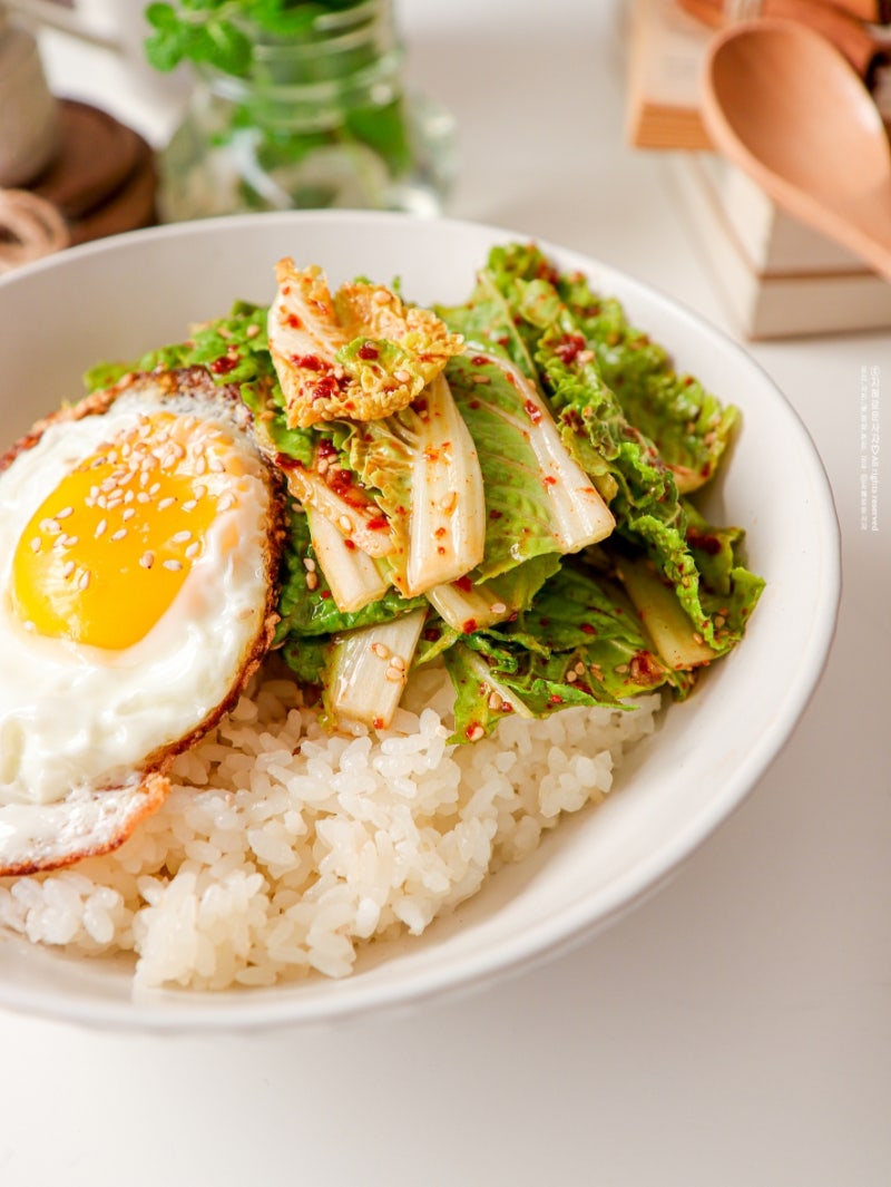 봄동비빔밥 간단한 집밥레시피 봄동겉절이 만드는법 봄동요리 야채비빔밥 밥요리 : 네이버 블로그