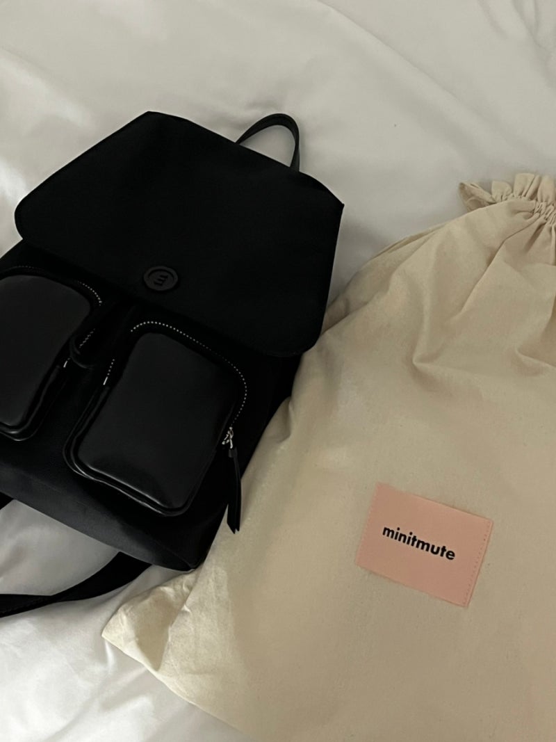 미닛뮤트 클로백팩 구매 후기 블랙 And 모카베이지 Minitmute Clo Backpack 착용샷 많음 네이버 블로그