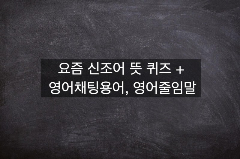 요즘 신조어 뜻 모음 퀴즈 + 영어채팅용어, 영어줄임말(AKA IKR ASAP THX IMHO RSVP FAQ LMK fwb ...