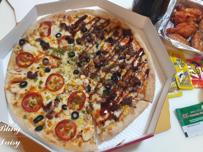 청라피자 맛집 피자덕 반반피자 굿~ 네이버 블로그