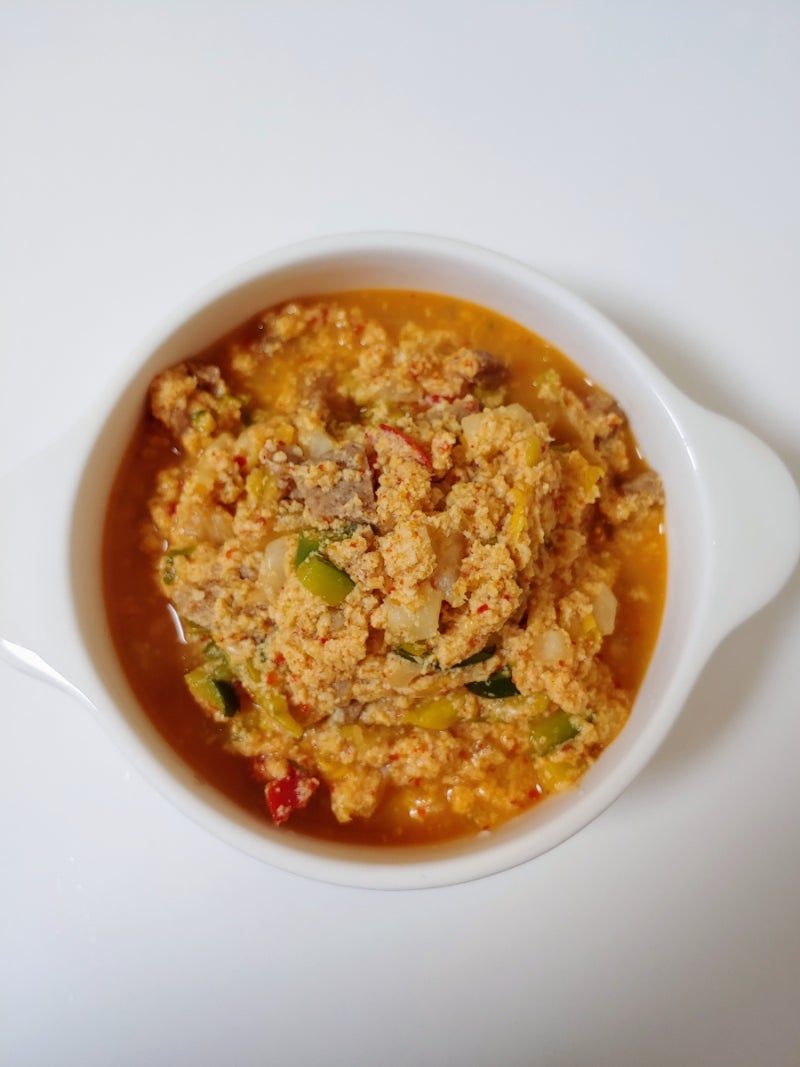 콩 요리 콩비지찌개 콩단백 떡만둣국 콩고기 덮밥 비건 김치 비건 레시피 네이버 블로그