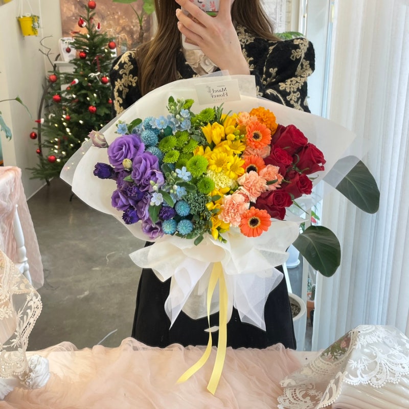 청주꽃집 청대꽃집 청주대꽃집 우암동꽃집 무지개를 좋아하는 친구를 위한 마젤플라워스튜디오 무지개꽃다발 🌈 네이버 블로그