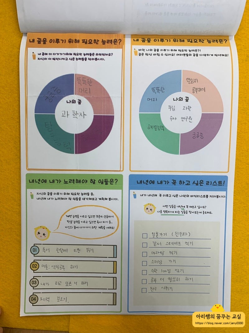 진로교육 아리쌤의 꿈꾸는 교실 타임캡슐 후기 수업 영상 활동지 수업 후기 네이버 블로그