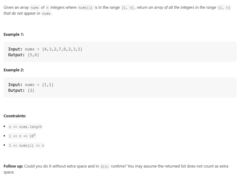 Javafind All Numbers Disappeared In An Arrayleetcode 448 네이버 블로그