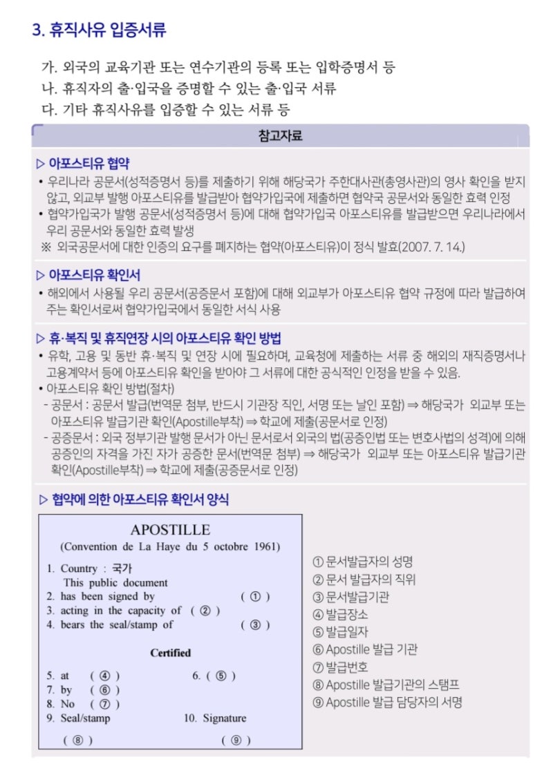 교사 유학휴직 정리 교육공무원 유학휴직 요건 휴직 기간 횟수 신청 서류 경력인정 보수에 대하여 네이버 블로그