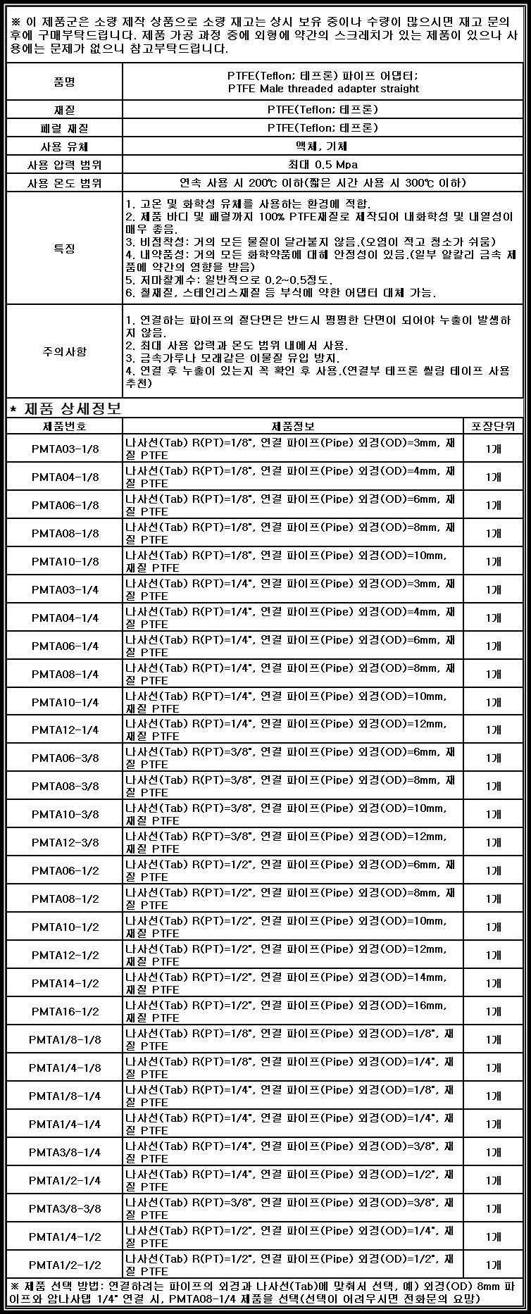 PTFE 테프론 파이프 아답터[male 매일 커넥터 연결관 피팅 테플론 teflon 어댑터 : 네이버 블로그
