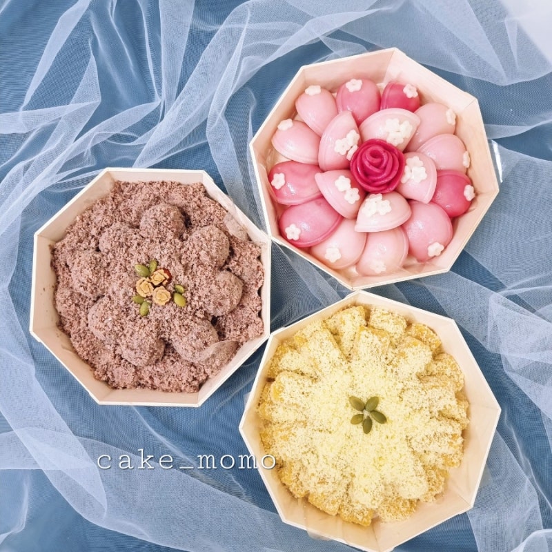 대전백일돌떡세트 셀프생일상차림 수수팥떡 백설기 도장꽃송편 답례떡 모모의케이크 네이버 블로그